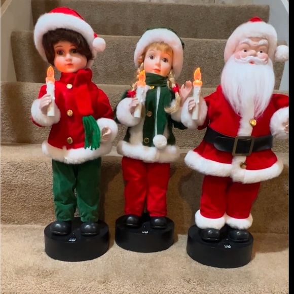 Holiday | Telco 1986 Motionette Animated Boy Girl Santa Holding Candle ...